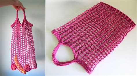 Как связать очень простую сетку авоську крючком Хозяйственная сумка крючком Для начинающих