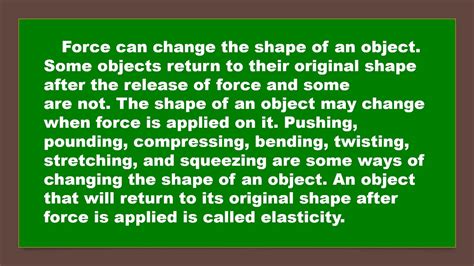 Science 4 Quarter 3 I Lesson 1 Effects Of Force On The Shape Of An