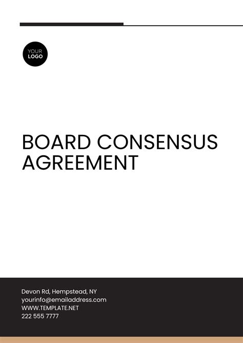 Free Board Consensus Agreement Layout Template To Edit Online