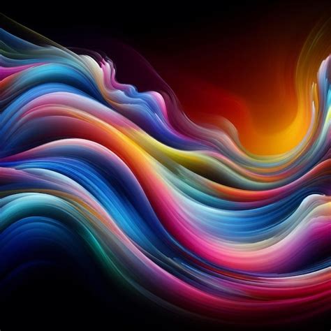 Premium Photo Serene Color Cascade An Abstract Wave Of Vibrant Hues Flowing Gracefully With