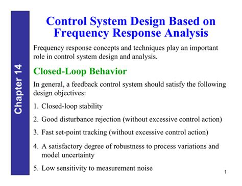 Control System Design Frequency Response Analysis
