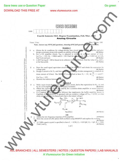 Mar Notes Analog Electronic Circuits AEC Studocu