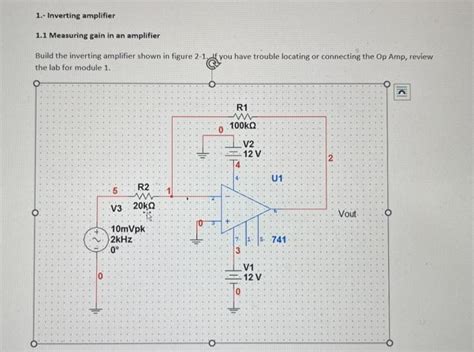 Inverting Amplifier Measuring Gain In An Chegg Com