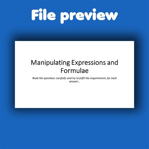 Manipulating Expressions And Formulae Andy Lutwyche