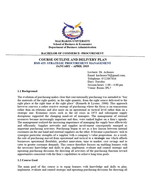 Strategic Procurement Management Pdf Strategic Management Procurement