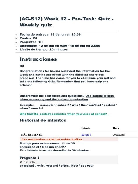 Ac S12 Week 12 Pre Task Quiz Weekly Quiz Pdf