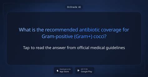 What Is The Recommended Antibiotic Coverage For Gram Positive Gram Cocci
