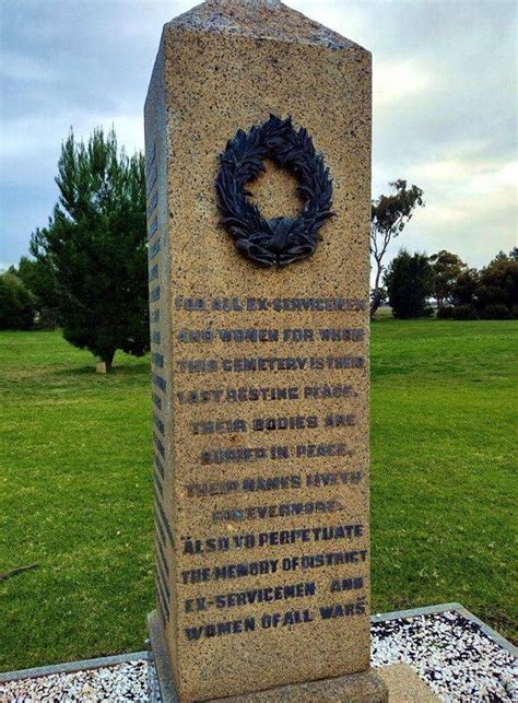 Lockhart Lawn Cemetery War Memorial Monument Australia