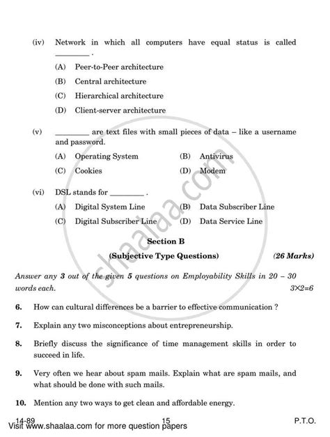 Information Technology 2023 2024 English Medium Class 10 Set 4 Question Paper With Pdf Download
