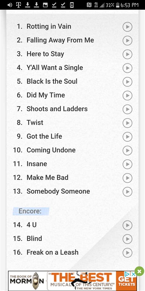 Setlist From Download Rkorn
