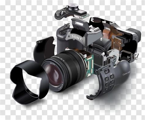 Exploded View Drawing Explosion Camera Single Lens Reflex Vector