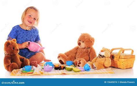 Le Pique Nique D Ours De Nounours Photo Stock Image Of Robe Enfant
