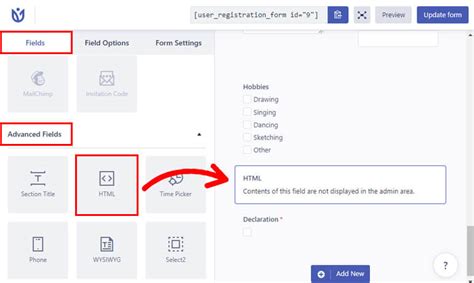 How To Add Html To Show Extra Content In A Wordpress Registration Form