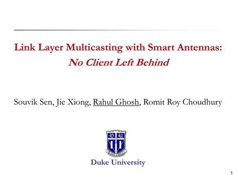 PPT Link Layer Multicasting With Smart Antennas No Client Left Behind PowerPoint Presentation