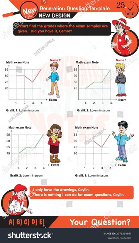 Mathematics Graph Questions Column Circle Line Stock Vector Royalty