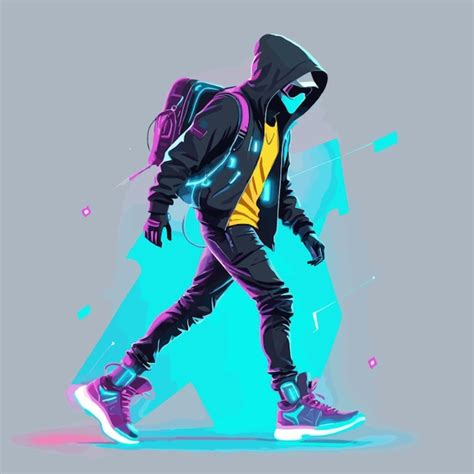 Premium Vector Neon Hacker Vector On White Background