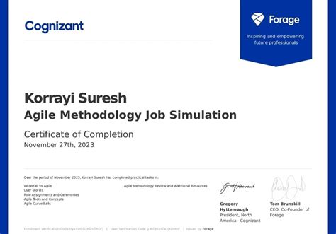 Korrayi Suresh On Linkedin Cognizant Agile Methodology Program