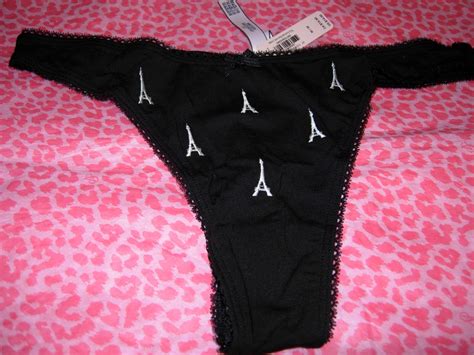 Victorias Secret Sex Thong String Paris Eiffel Tower Black Hard2find