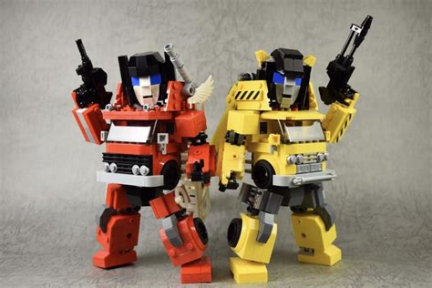 『劉氏重工』 Transformers Chibi Grapple And Inferno Lego Transformers Cool Lego Creations Lego Mechs