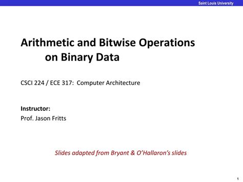 Ppt Arithmetic And Bitwise Operations On Binary Data Powerpoint Presentation Id8855731