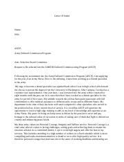 Army Letter Of Intent Exle