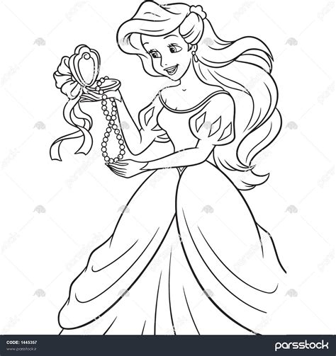 رنگامیزی آریل پری دریایی کوچک در لباس مهمانی 1445357