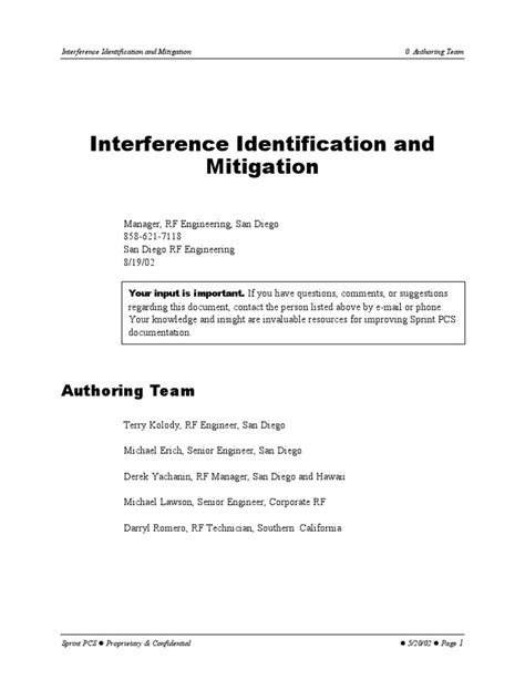 Interference Identification Mitigation Pdf Electromagnetic Interference Code Division