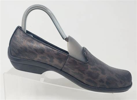 Dansko Olivia Dark Metallic Leopard Print Slip On Loa Gem
