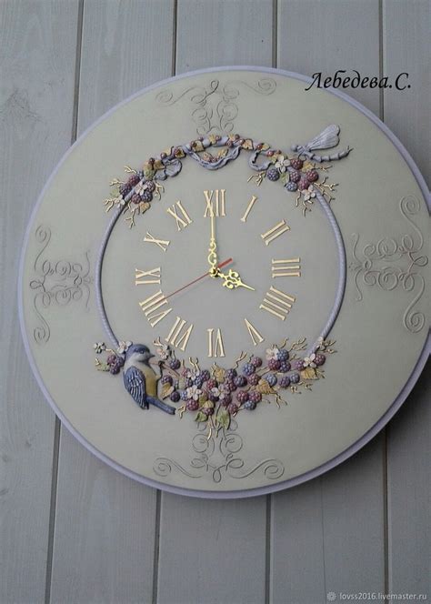 Часы настенные барельефПоздняя ежевика в интернет магазине Ярмарка Мастеров по цене 4600