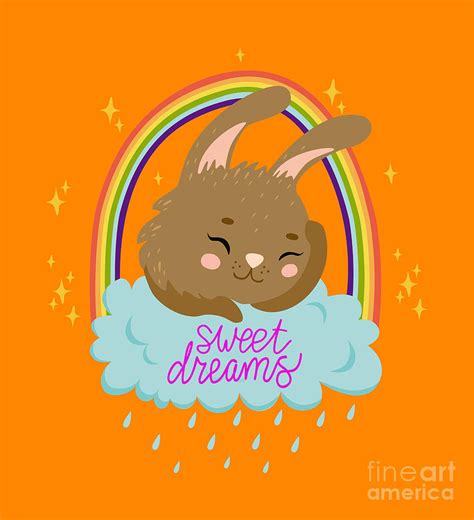 Sweet Dreams Cute Bunny Digital Art By Arkitekta Art Fine Art America