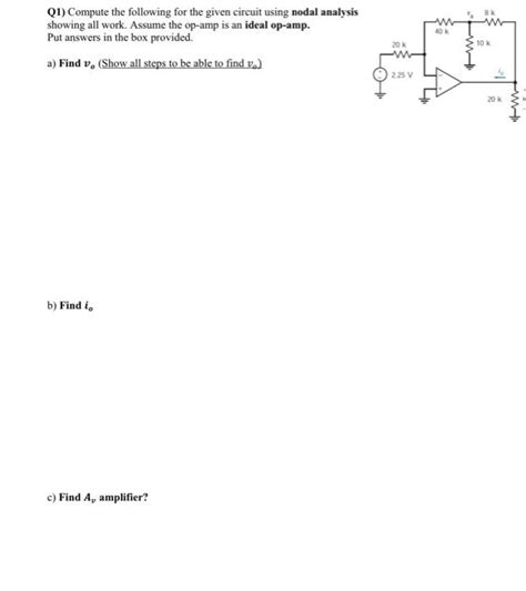 solved q1 compute the following for the given circuit using