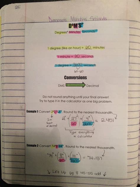 Trig Unit 1 Interactive Notebook