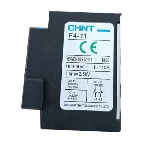 Chint B600 F4 11 Contact Block Copper 10a