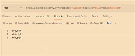 Unsupported Media Type POSTMAN Anaplan Community