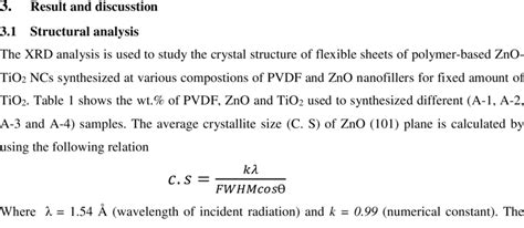Composition Of Polymer Based Zno Tio2 Ncs Flexible Sheets Download Scientific Diagram