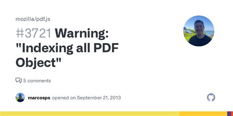 Warning Indexing All Pdf Object · Issue 3721 · Mozillapdfjs · Github