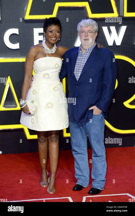 George Lucas And Wife Mellody Hobson Arriving For The Star Wars The