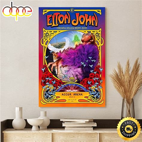 Official Elton John Paris 2023 Tour Poster Shirt Poster Canvas
