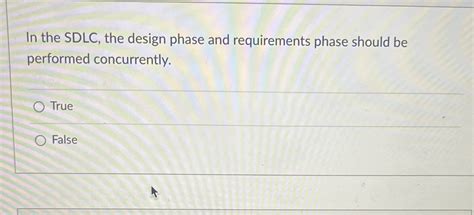 Solved In The Sdlc ﻿the Design Phase And Requirements Phase