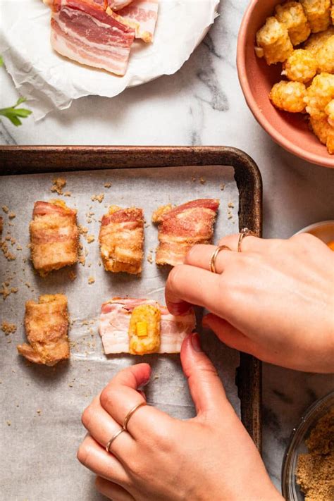 Bacon Wrapped Tater Tot Bombs Air Fryer Or Oven Damn Delicious