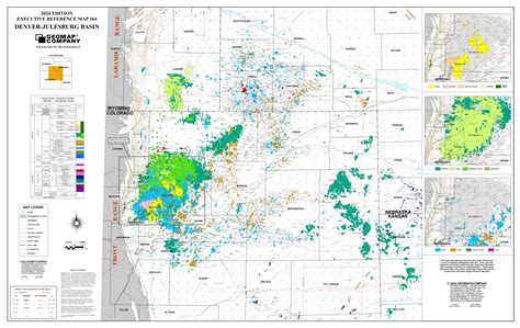 364 Executive Reference Map Denver Julesburg Basin Geomap Company
