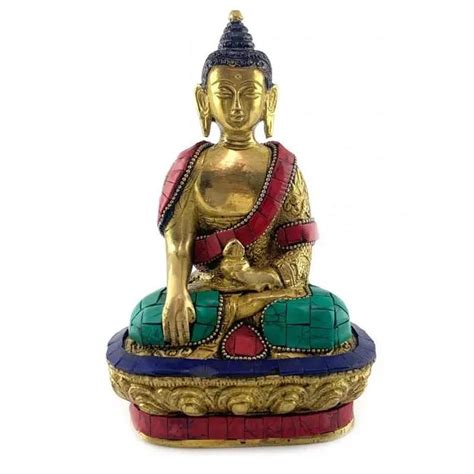 Будда бронзовый бирюза кораллы 34838 — цена 3102 грн в каталоге Статуэтки Купить товары для дома