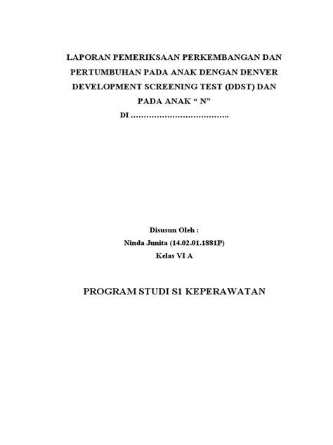 Contoh Laporan Ddst Pdf