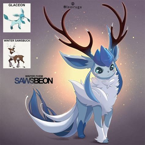 Sawsbeon Glaceon Winter Version Pokemon New Eeveelutions Pokemon