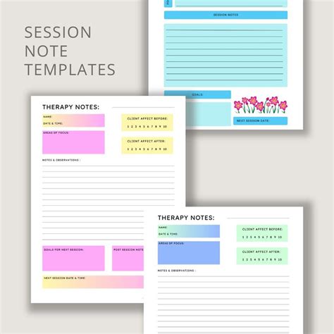 Therapy Progress Note Template Session Notes Digital Counseling