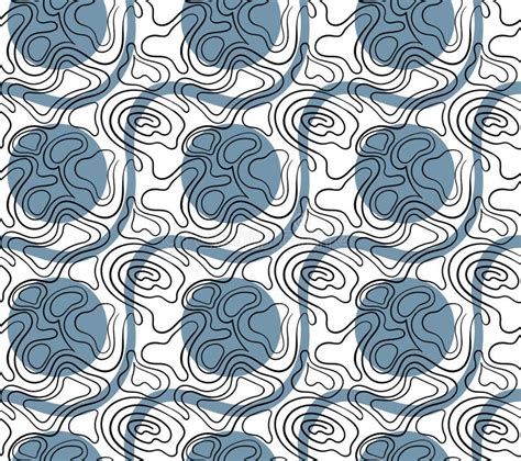 Modern Style Semless Vector Pattern Made On Curves And Circles Stock Vector Illustration Of