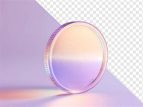Premium Psd Translucent 3d Rendered Glass Coin With Subtle Opalescence