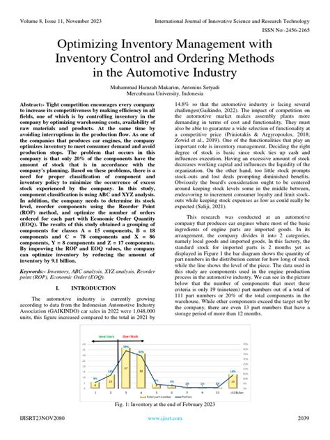 optimizing inventory management with inventory control and ordering methods in the automotive