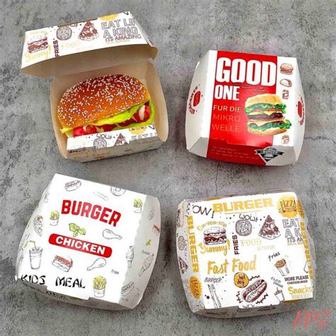 Fast Food Print Burger Box 50pcs Burger Wrapper 100pcs Lazada Ph