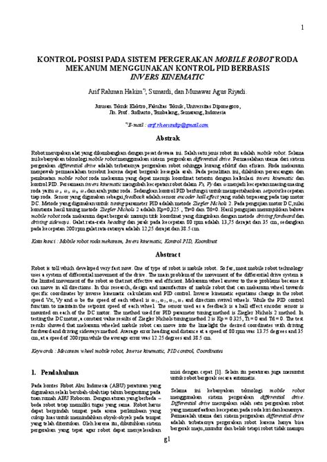 Doc Kontrol Posisi Pada Sistem Pergerakan Mobile Robot Roda Mekanum Menggunakan Kontrol Pid